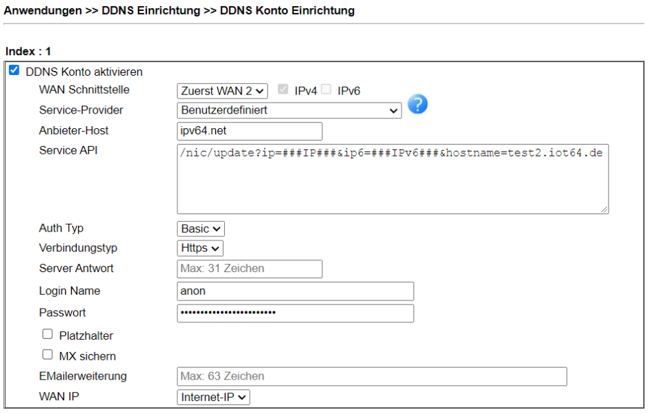 Wie wird DynDNS auf einem DrayTek Router eingerichtet?
