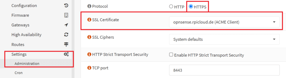 OPNsense - Let's Encrypt (ACME) sichere Zertifikate einrichten