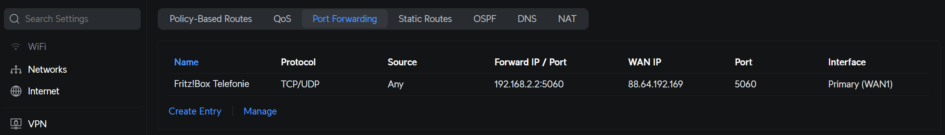 Telefonie über die Fritz!Box hinter einem UniFi Gateway - Port 5060
